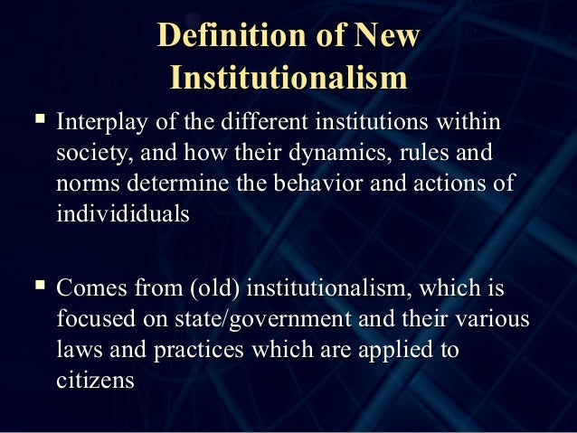 New institutionalism - Alchetron, The Free Social Encyclopedia
