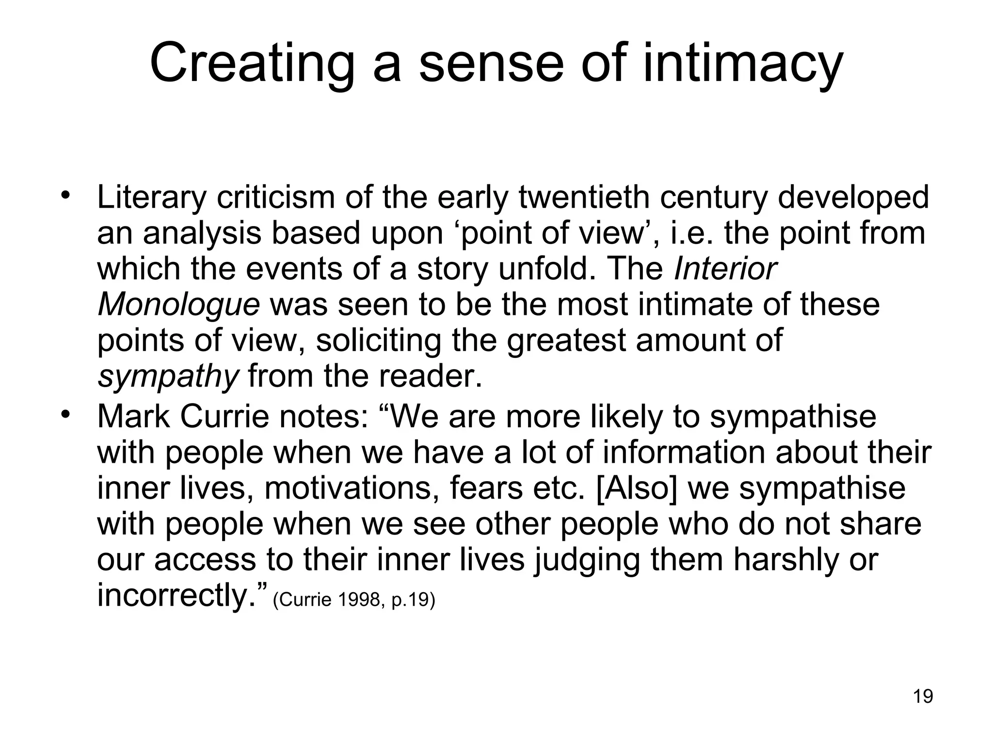 Brief History of the Interior Monologue | PPT