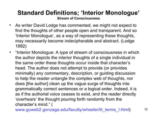 Brief History of the Interior Monologue | PPT