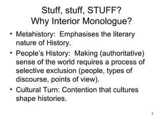 Brief History of the Interior Monologue | PPT