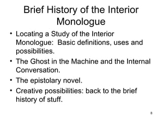 Brief History of the Interior Monologue | PPT
