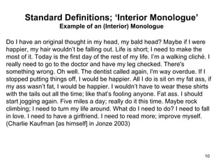 Brief History of the Interior Monologue | PPT