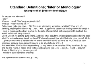 Brief History of the Interior Monologue | PPT