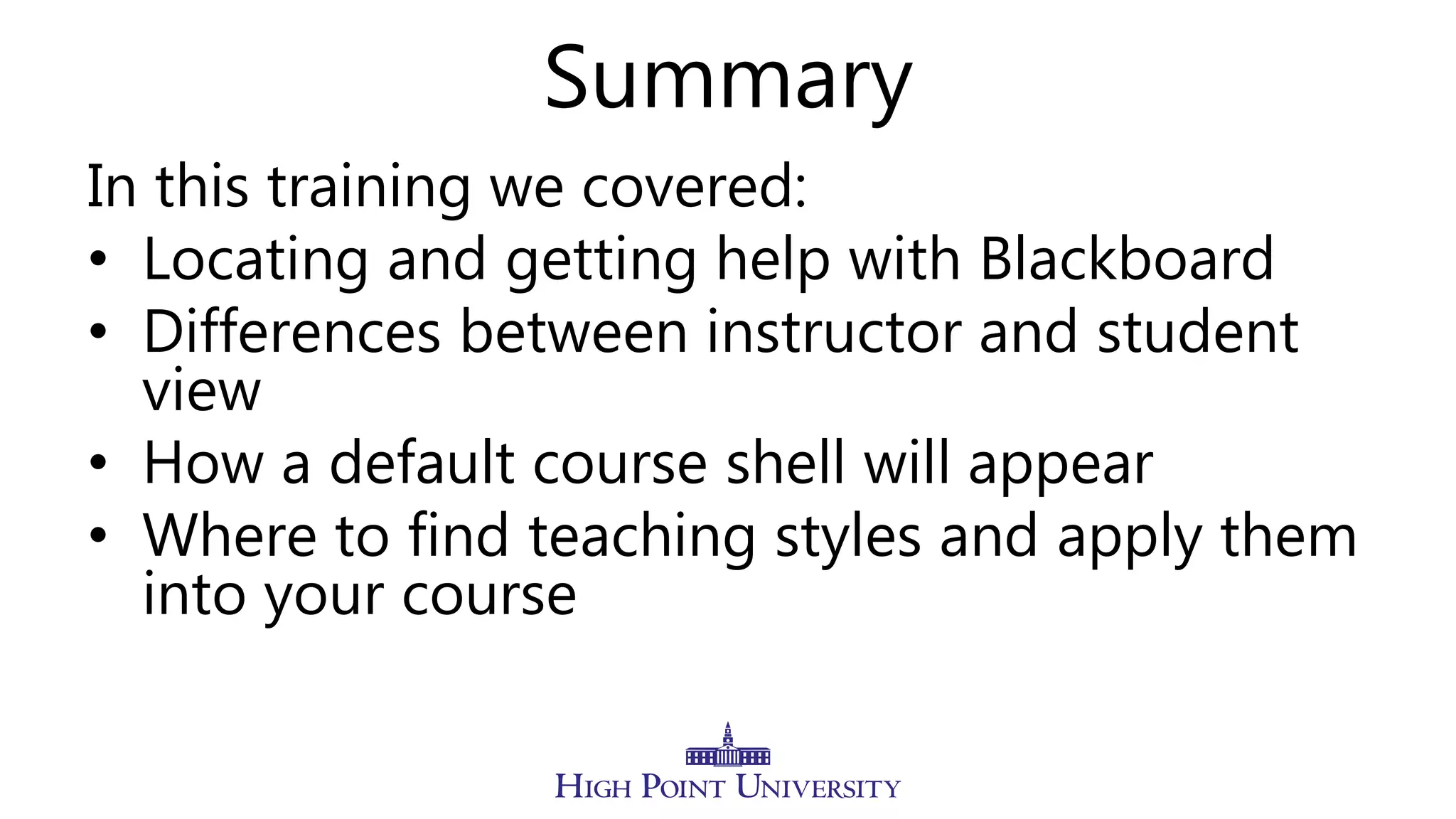 Introduction to Blackboard at HPU | PPTX