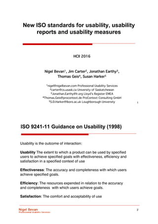New ISO standards for usability, usability reports and usability ...