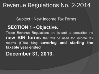 BIR New ITR Forms Punlished June 2013.pptx