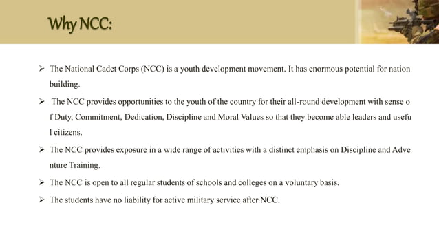 OPPORTUNITIES AFTER NCC: | PPTX