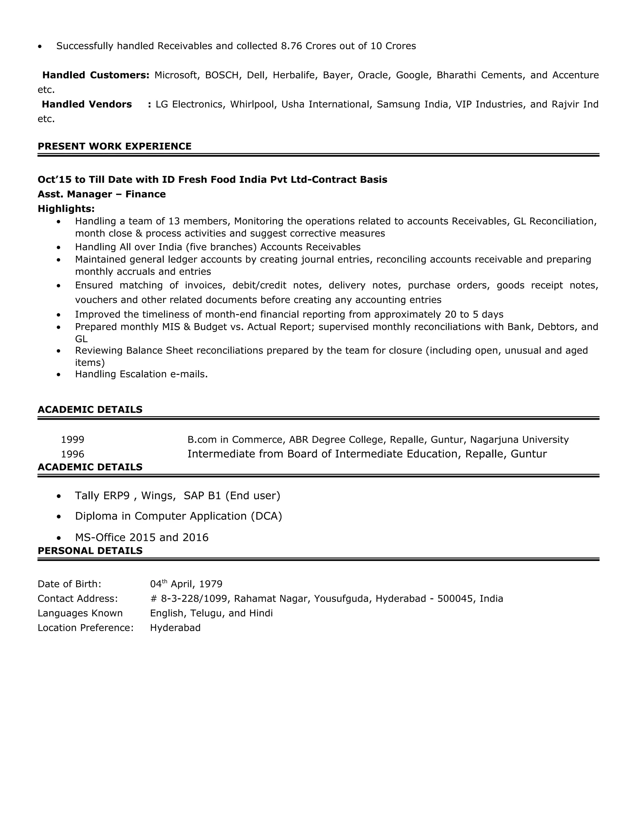 jayaram Resume | DOC