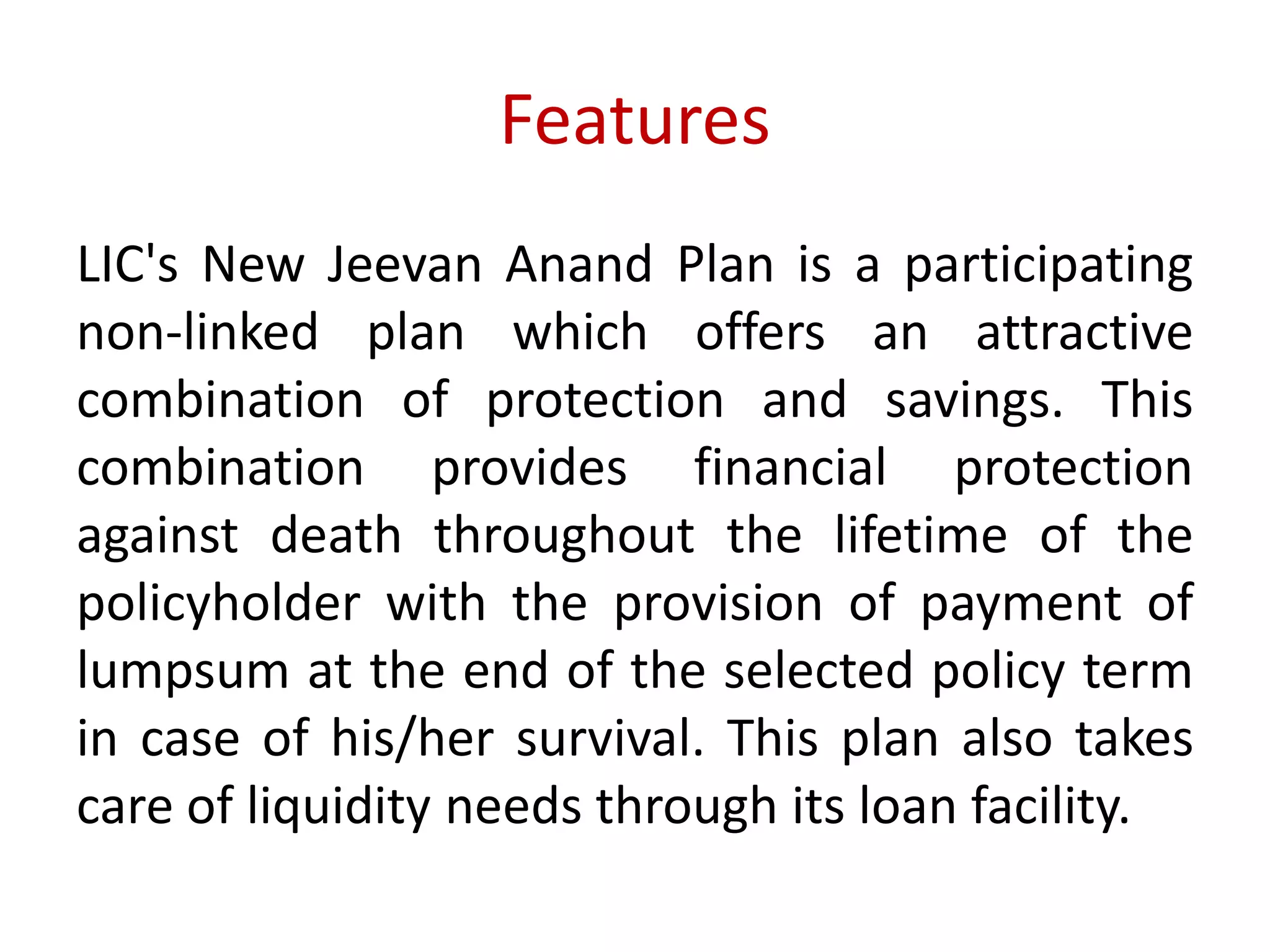 LIC - New Jeevan Anand | PPTX