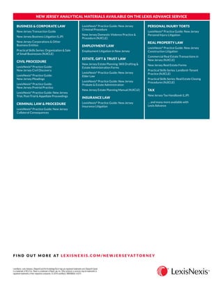 New Jersey Specific Content on Lexis Advance | PDF