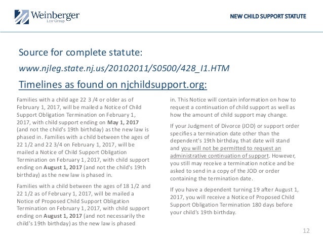 New Jersey's New Child Support & Emancipation Statute