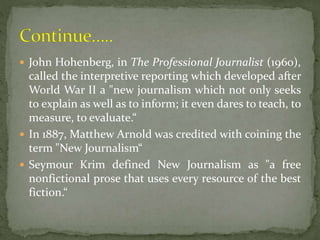 New journalism | PPTX