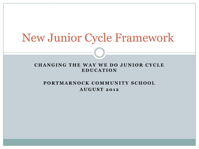 New junior cycle framework for PCS | PPT