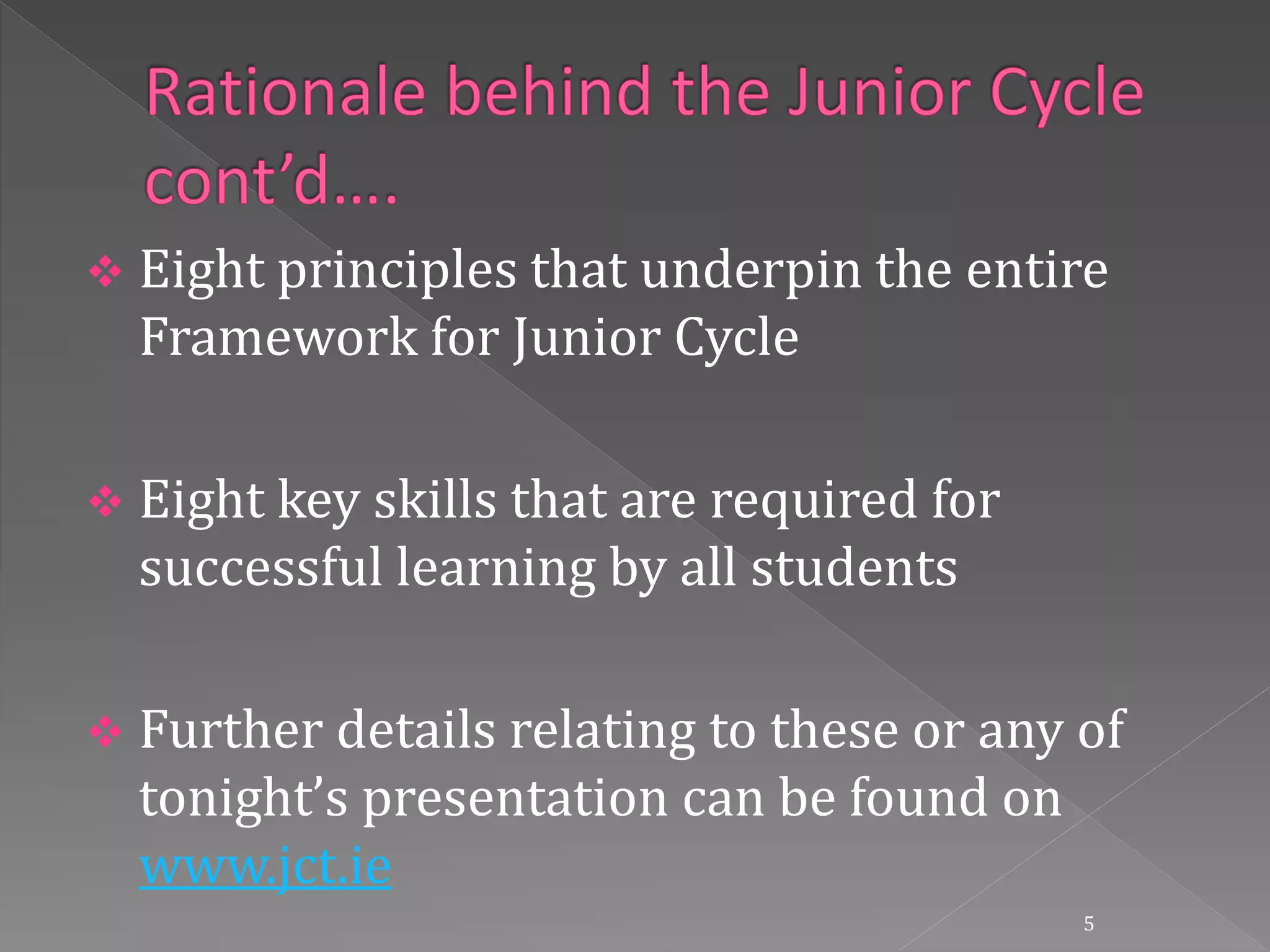 New Junior Cycle Parents | PPTX