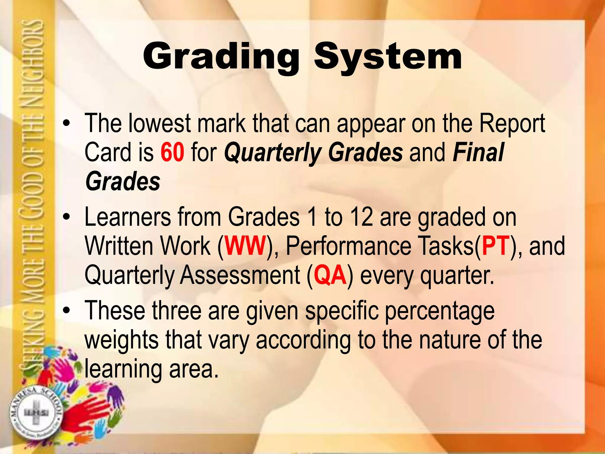 New K-12 Grading System (HS/Elem) | PPTX