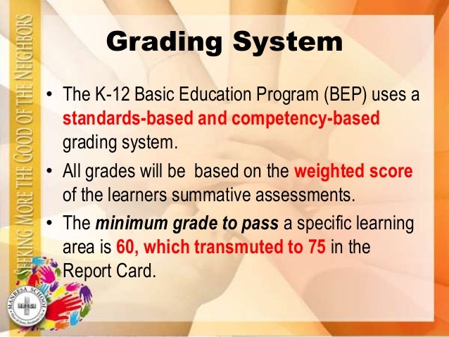 New k 12 grading system