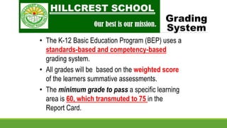 New K to 12 Grading System for Parents Orientation | PPTX