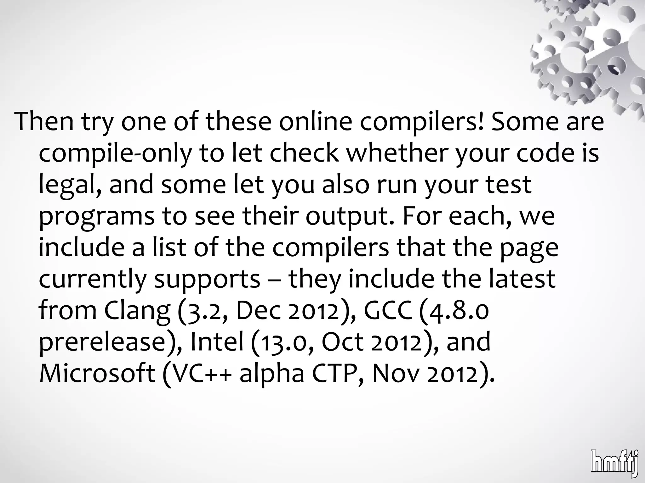 Online Compilers | PPT