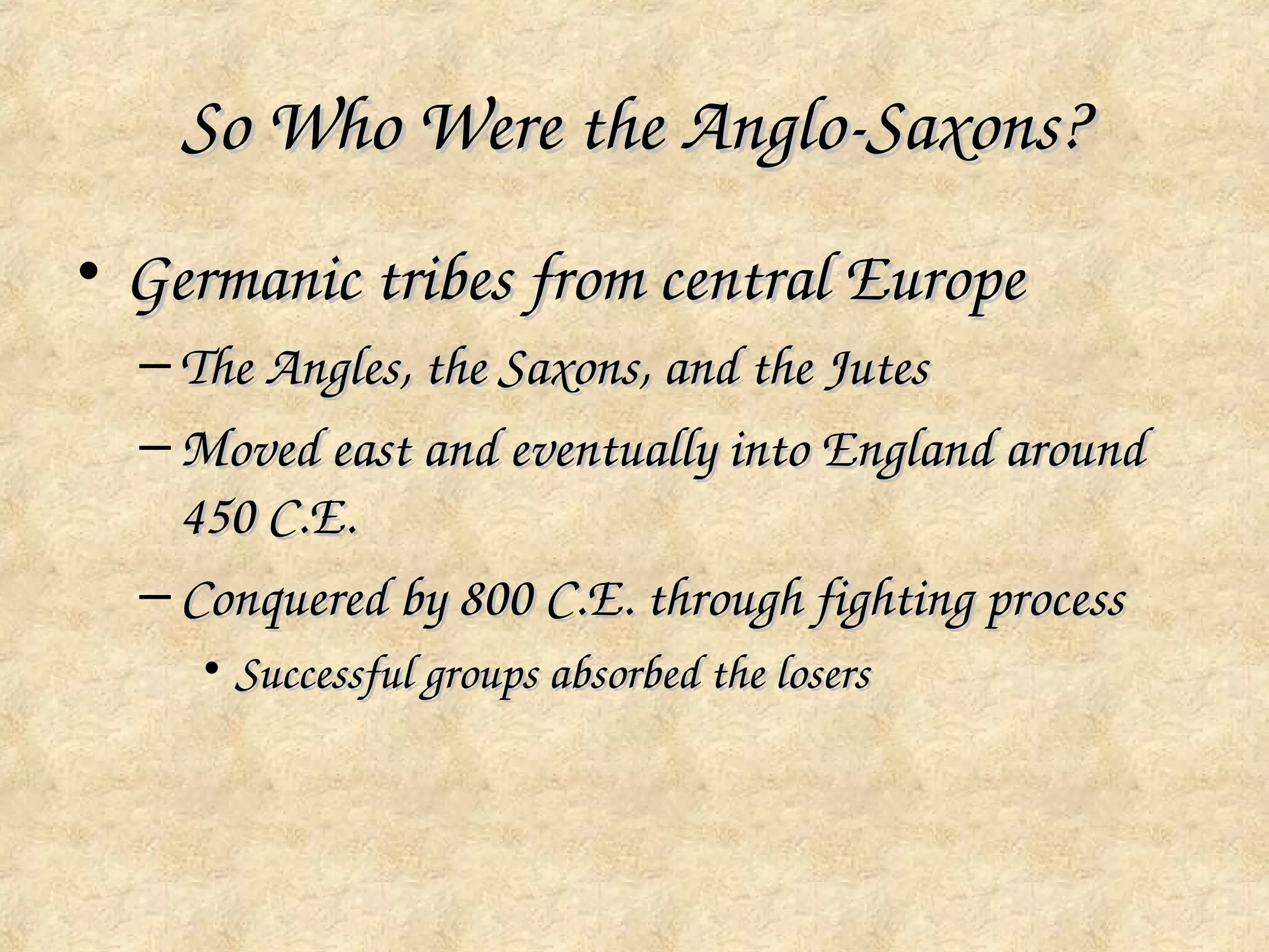 Anglo Saxon History | PPT