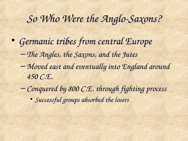 Anglo Saxon History | PPT
