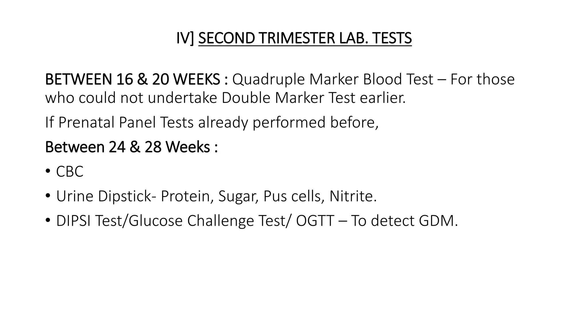 Common Lab Investigations in pregnancy specific to each Trimester | PPTX