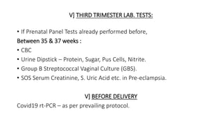 Common Lab Investigations in pregnancy specific to each Trimester | PPTX