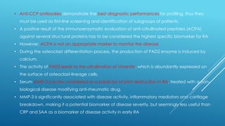 New laboratory markers for the management of Rheumatoid Arthritis | PPTX
