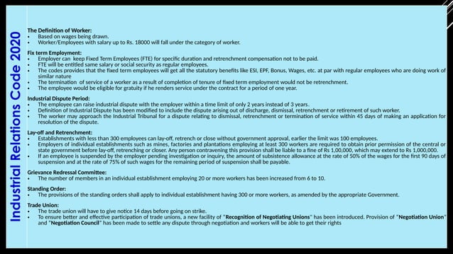 New Labour Code which has been introduced recently | PPTX