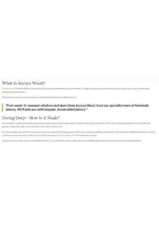 What Is Accoya Wood? A Comprehensive Guide To Its Features & Benefits | PDF