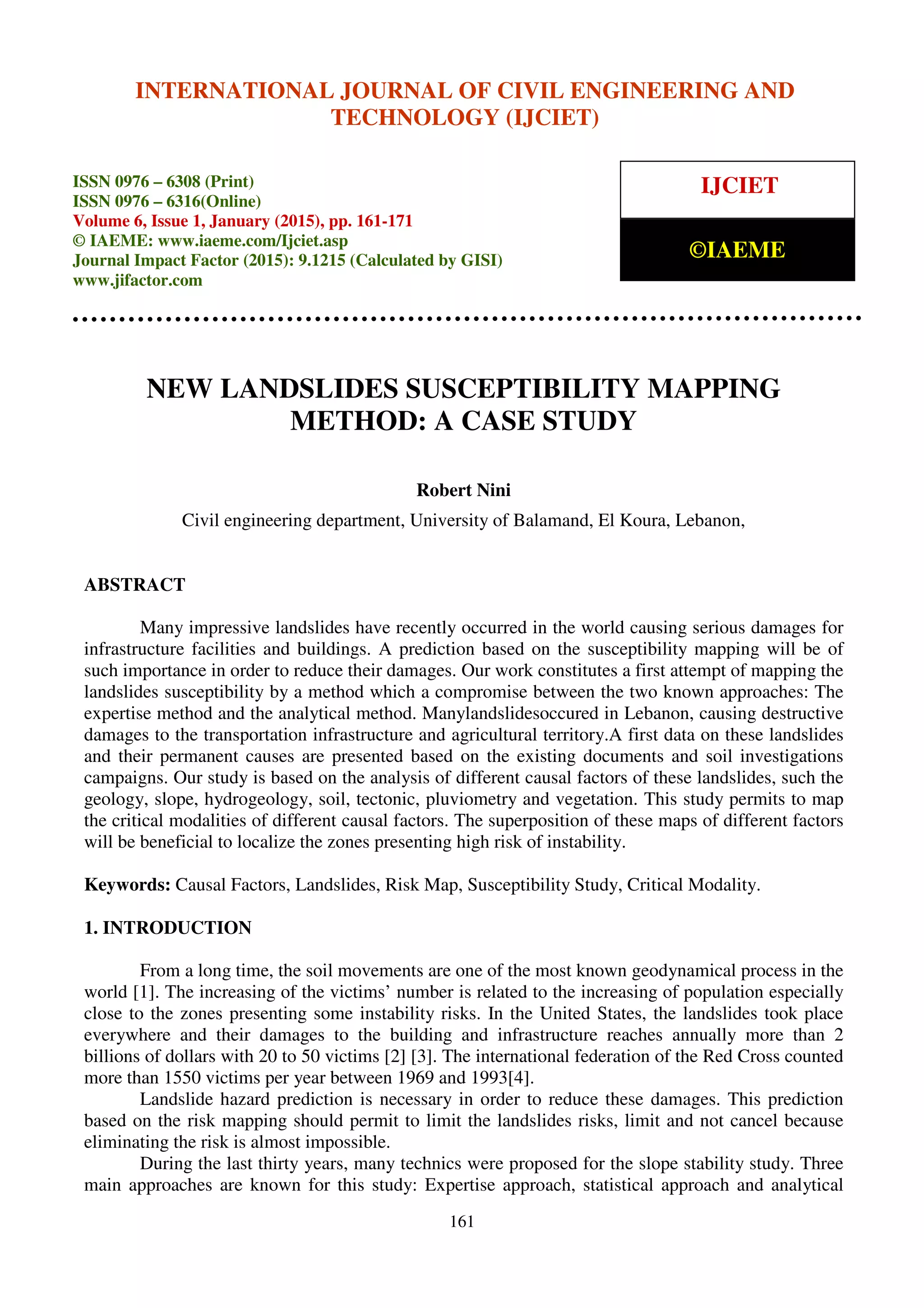New landslides susceptibility mapping method | PDF | Geography | Science