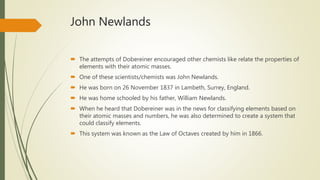Newlands’ octaves | PPTX