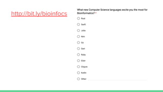 New languages in bioinformatics | PPT