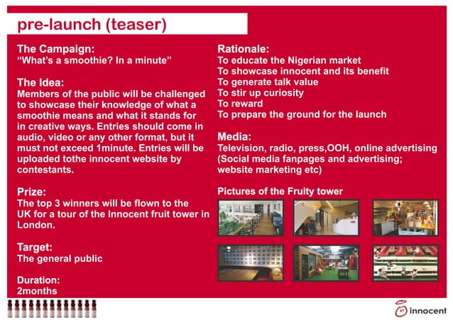 New launch campaign 4 innocent smoothie | PPT