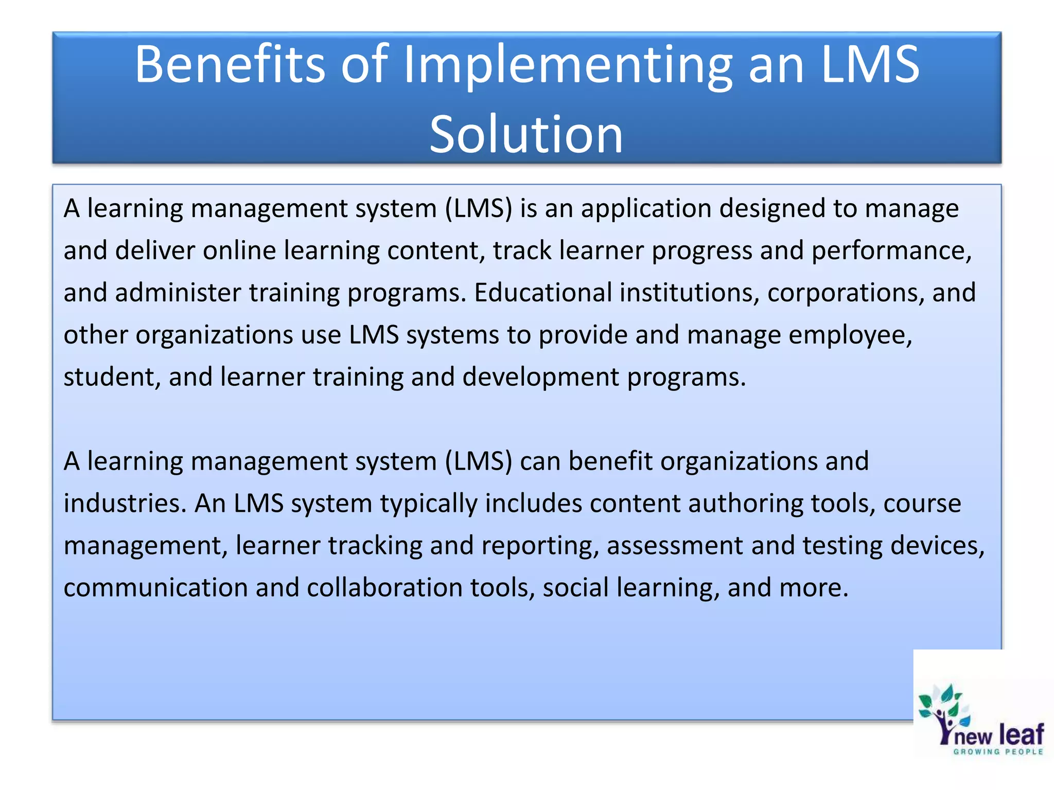 Benefits of Implementing an LMS Solution | PPT