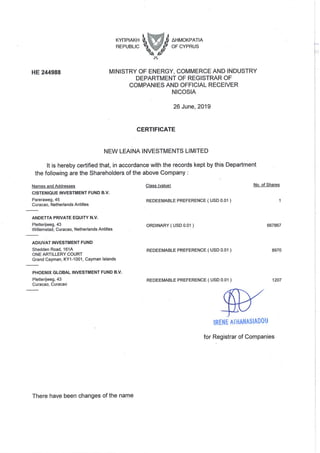 New Leaina Investments Limited Shareholding (2019).pdf