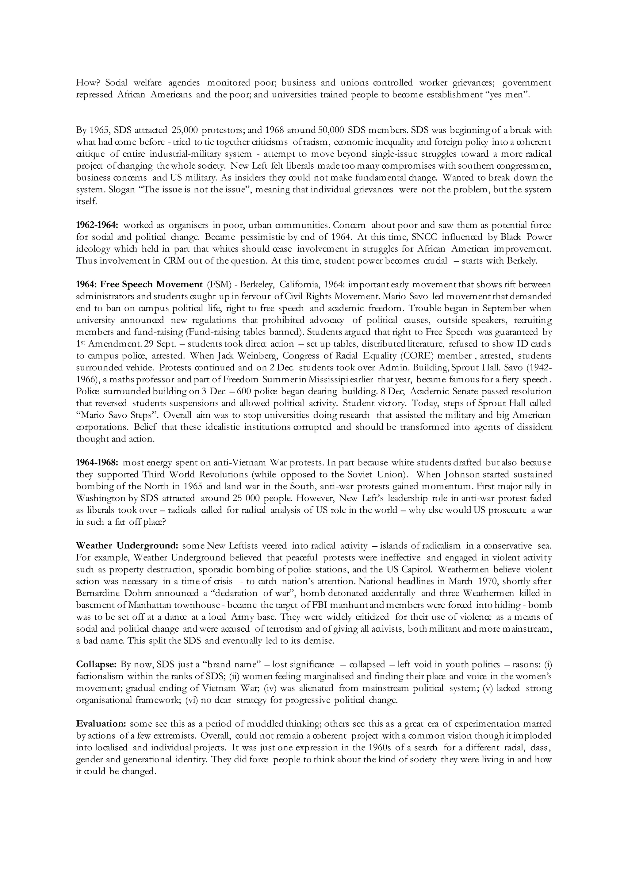 New left 1960s | DOCX