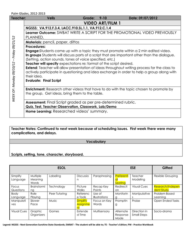 New lesson plans | DOCX