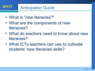 New literacies Definition and Components | PPT