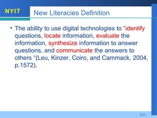 New literacies Definition and Components | PPT