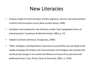 New Literacies, Inquiries, And Technology | PPT
