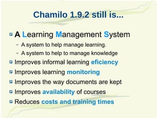 New features in Chamilo 1.9.2 | ODP | Technology & Computing