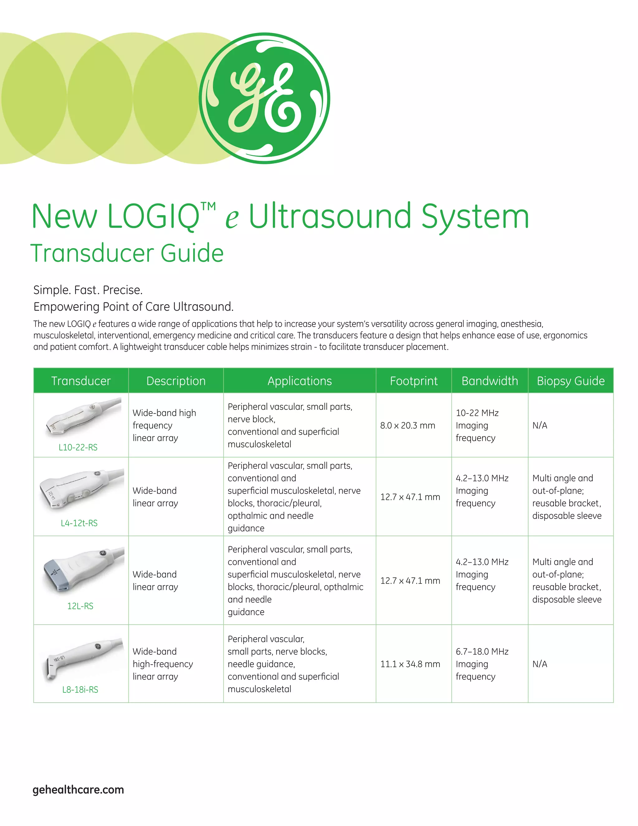 New logiq e r7 transducer guide | PDF