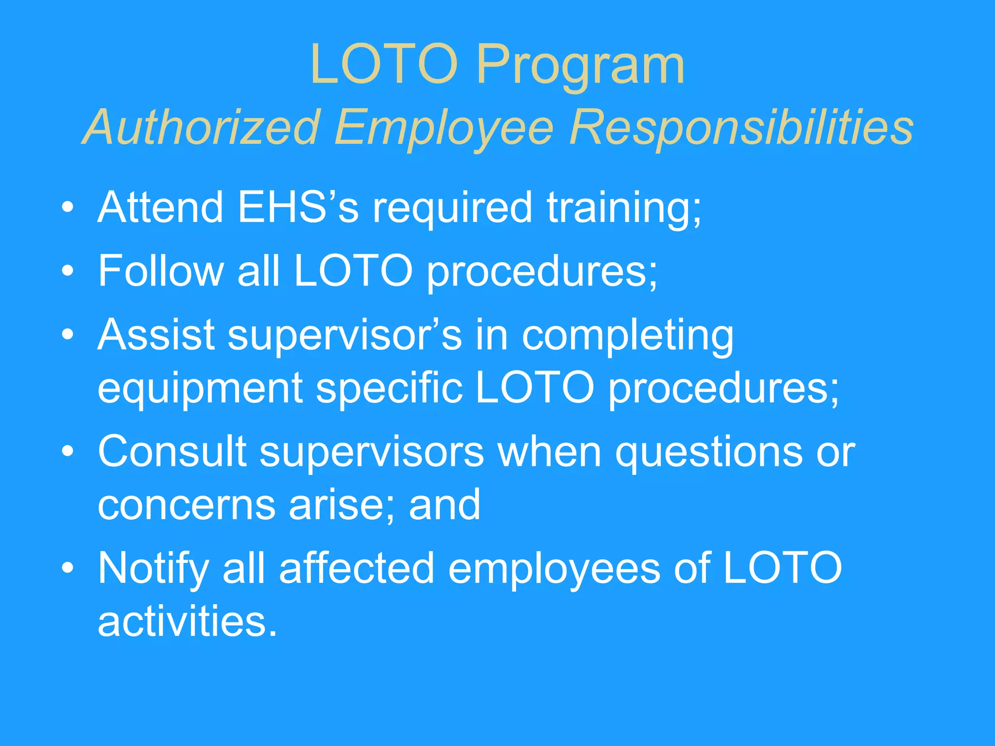 LOTO Training | PPTX