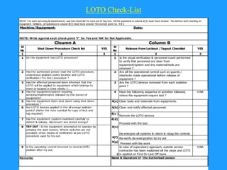 LOTO Training | PPTX