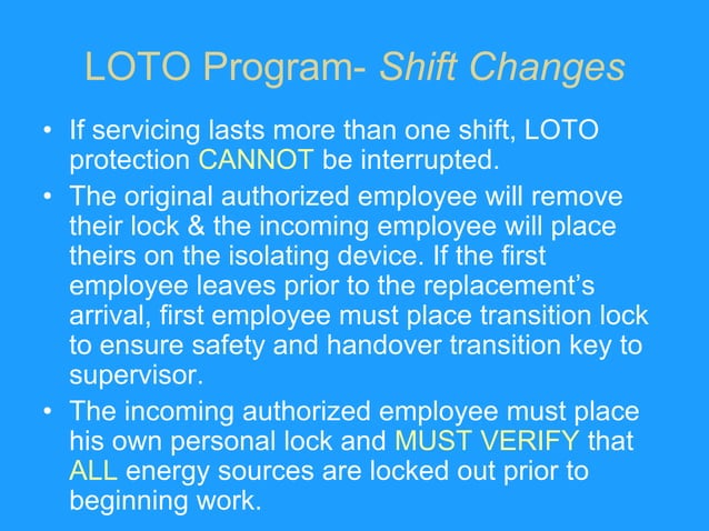 LOTO Training | PPTX | Physics | Science