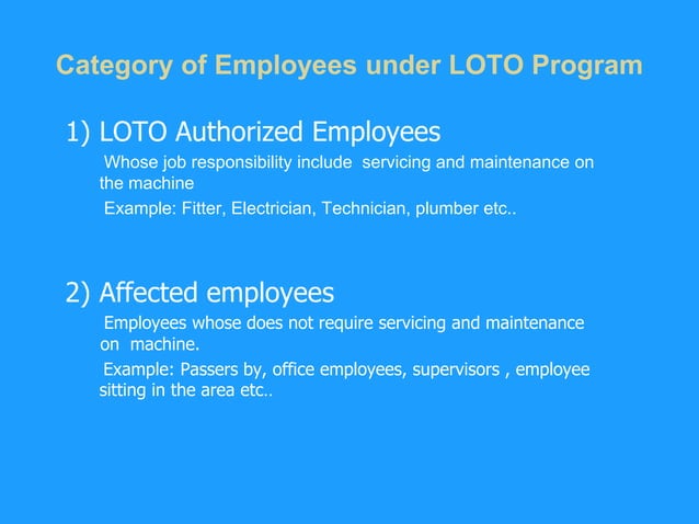 LOTO Training | PPTX | Physics | Science
