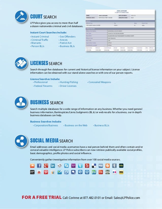 LP Police - Law Enforcement Software - Investigative Database