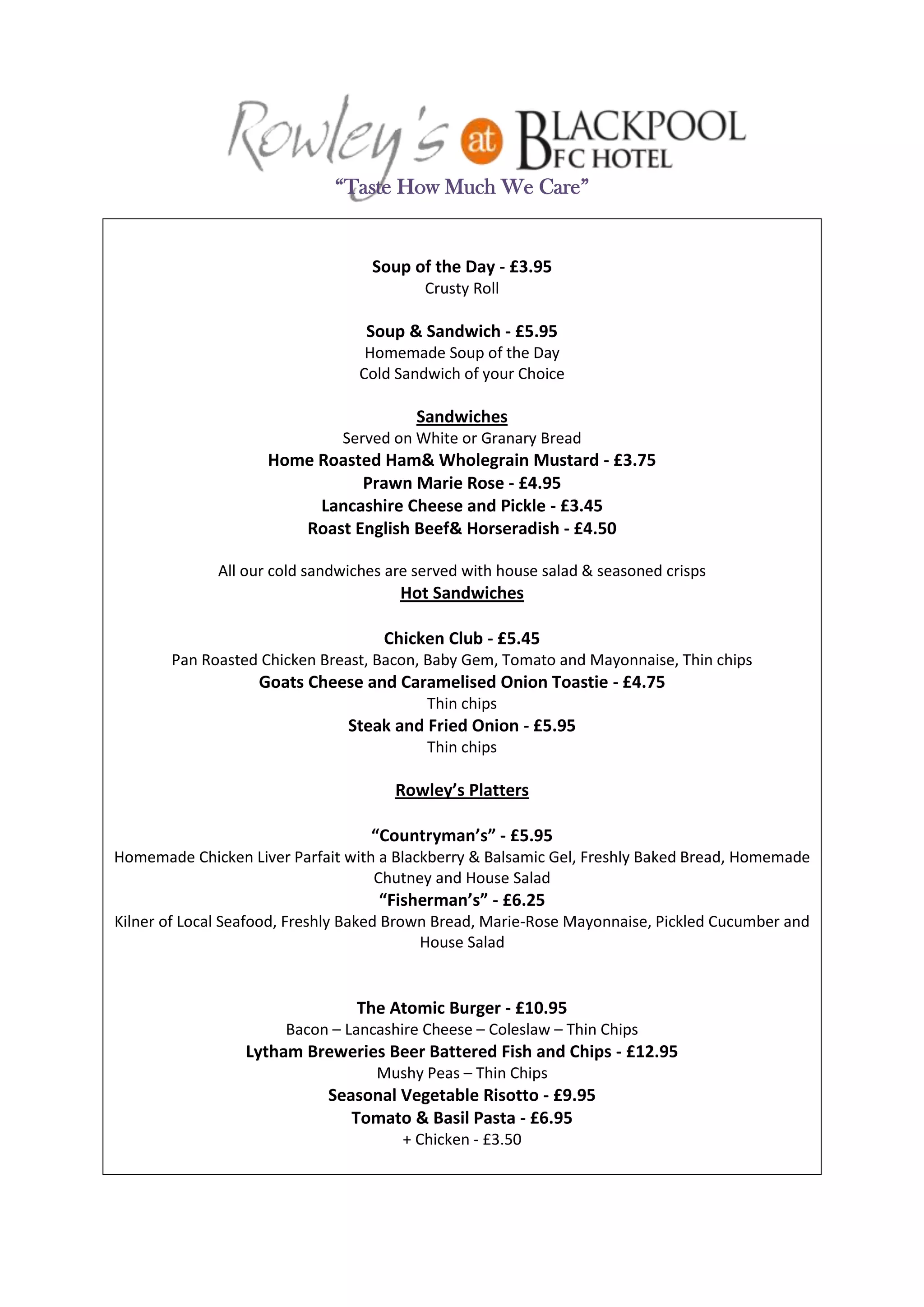 New lunch menu | DOCX