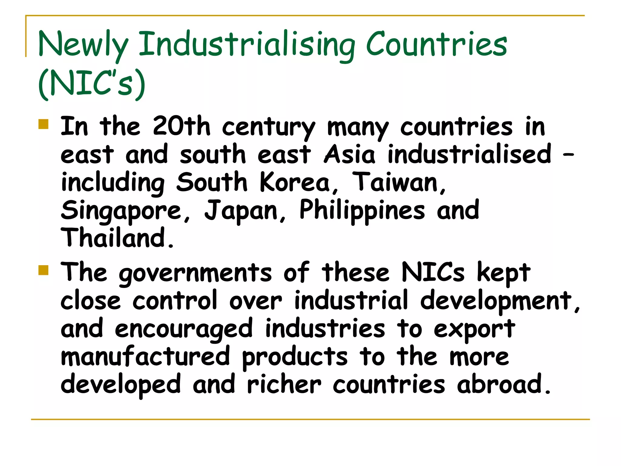Newly Industrialising Countries | PPT