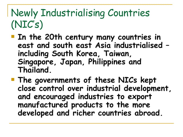 Newly Industrialising Countries | PPT